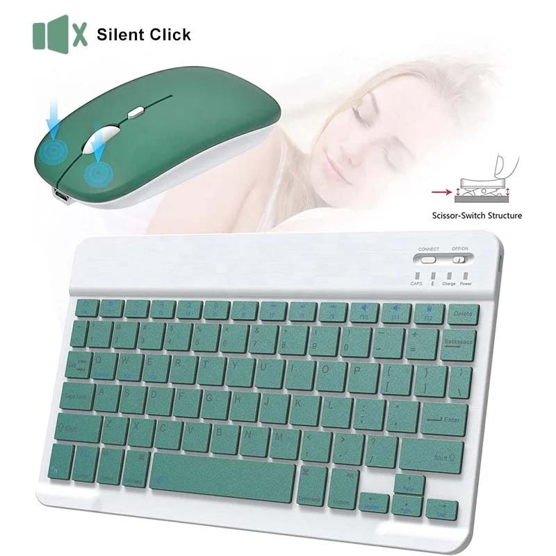 Jual Wireless Bluetooth Keyboard USB Office Silent Click Laptop ...