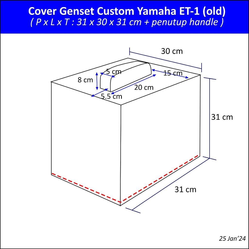 Jual Cover Genset Custom Yamaha ET 1 Bahan Doubleside waterproof ...