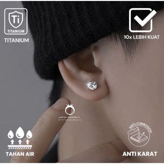 Jual Anting Magnet Batu Berlian Permata Bahan TITANIUM Anti Karat Pria ...