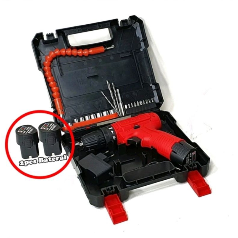 Jual Bor cas 12V HDT 2 baterai CD405 - bor cordless 12volt 10mm ...