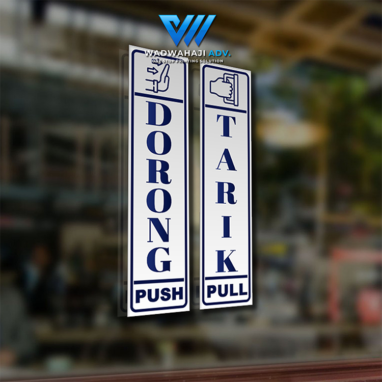 Jual Stiker Pintu Tarik Dorong, Bahan Vinyil Tahan Air WaterProof ...