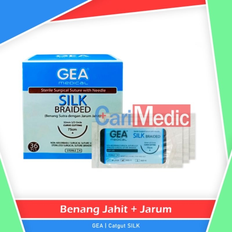 Jual Catgut Chromic Plain Silk Suture With Needle GEA Benang Jahit ...