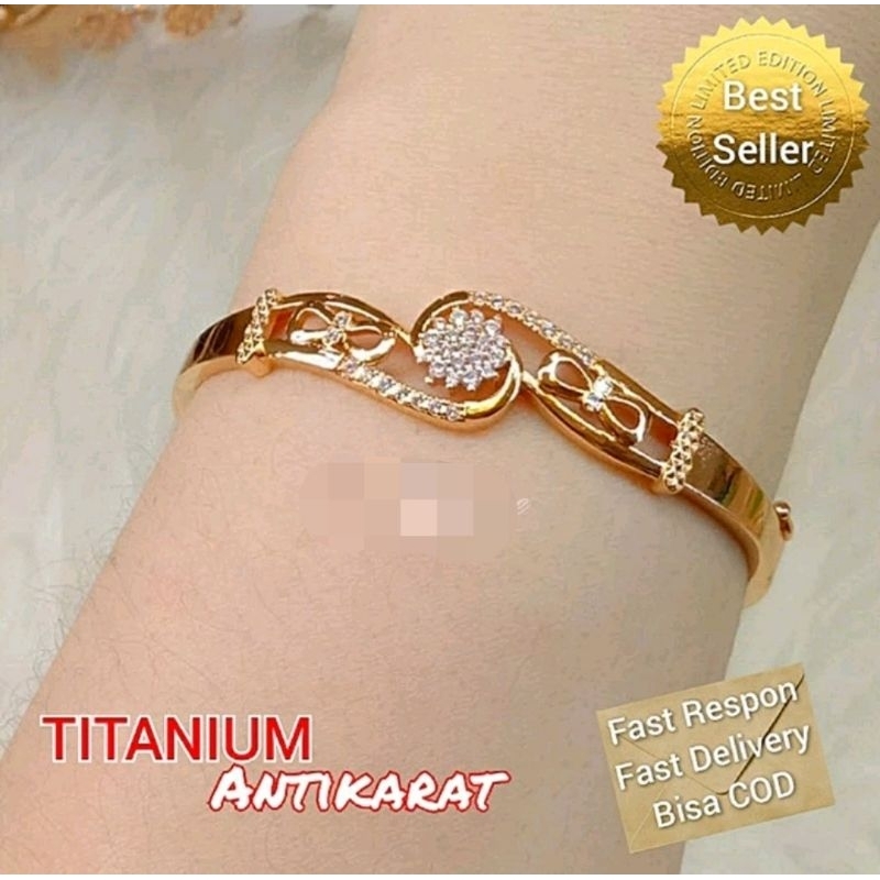 Jual Gelang Titanium Wanita Anti Karat Korean Style Aesthetic ...