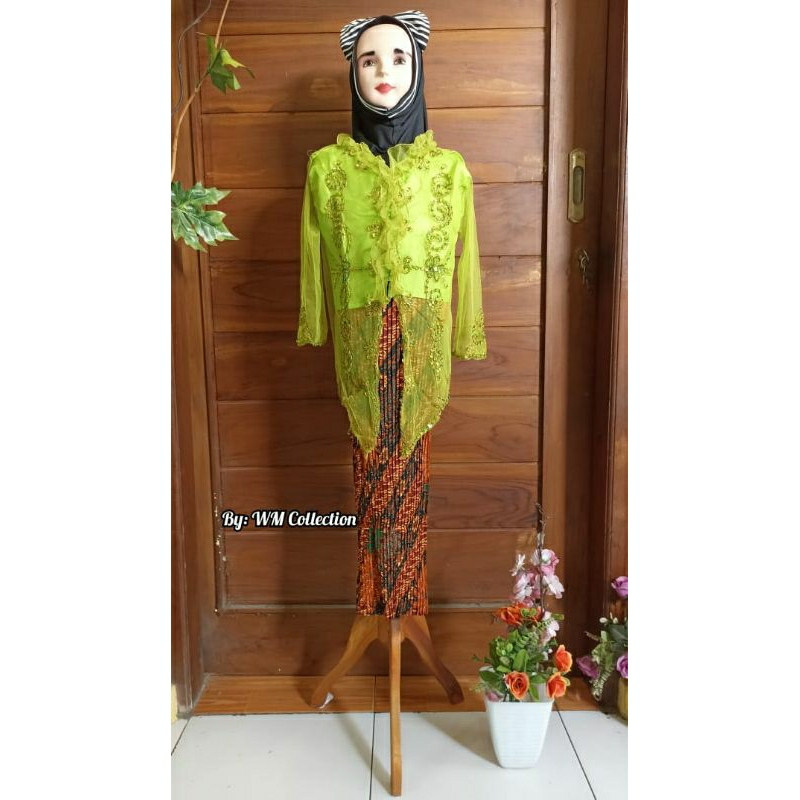 Jual WM> Setelan Kebaya Patah Dan Rok Plisket Anak Kebaya Menari ...