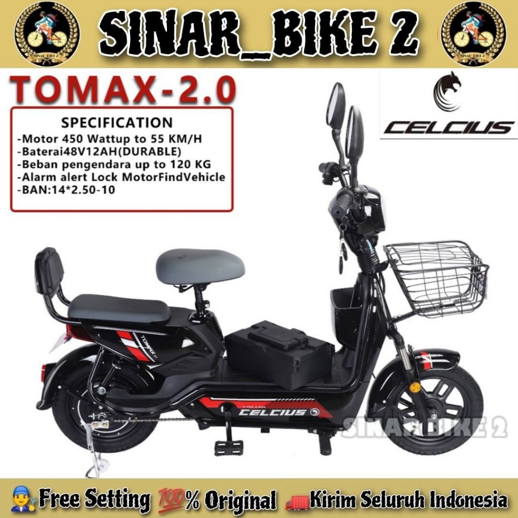 Jual Sepeda Motor Listrik CELCIUS TOMAX 2.0 NEW & TOMAX X5 NEW Electric ...