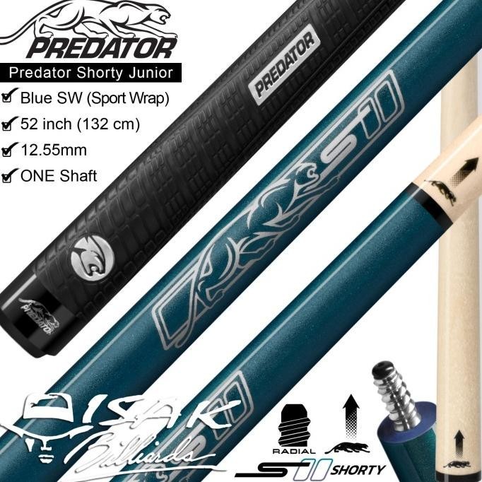 Jual Predator Shorty Junior Blue SW - 132cm Billiard Sport Cue Stick 52" | Shopee Indonesia