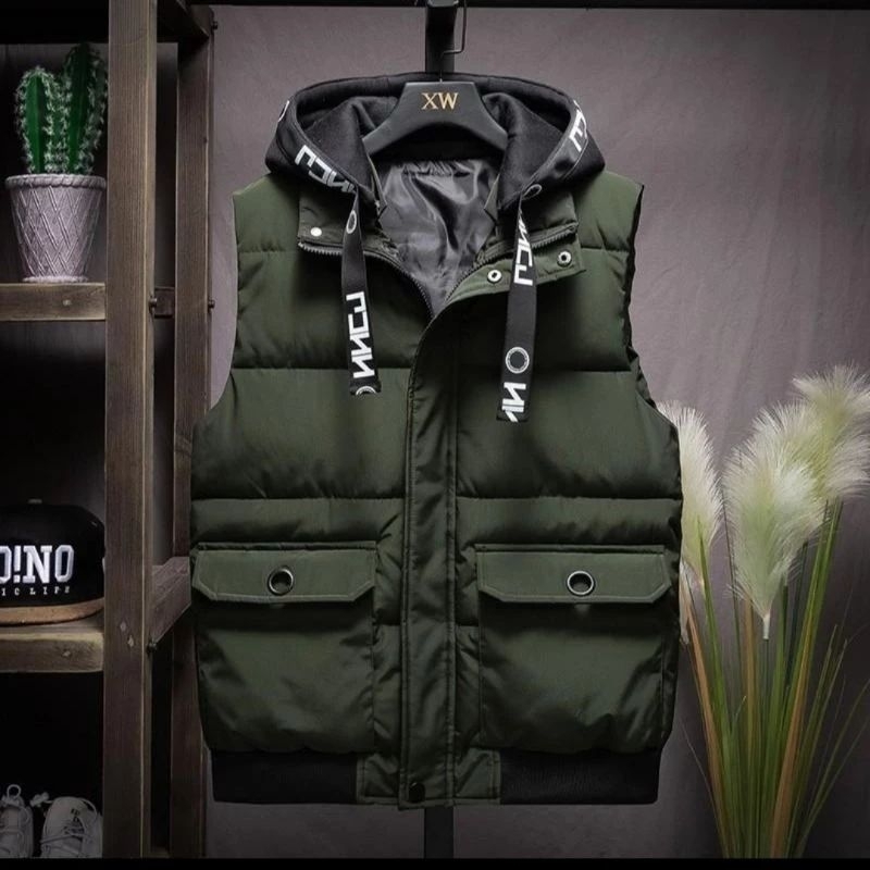 Jual Rompi motor pria kupluk bisa dilepas / rompi tebal gelembung ...