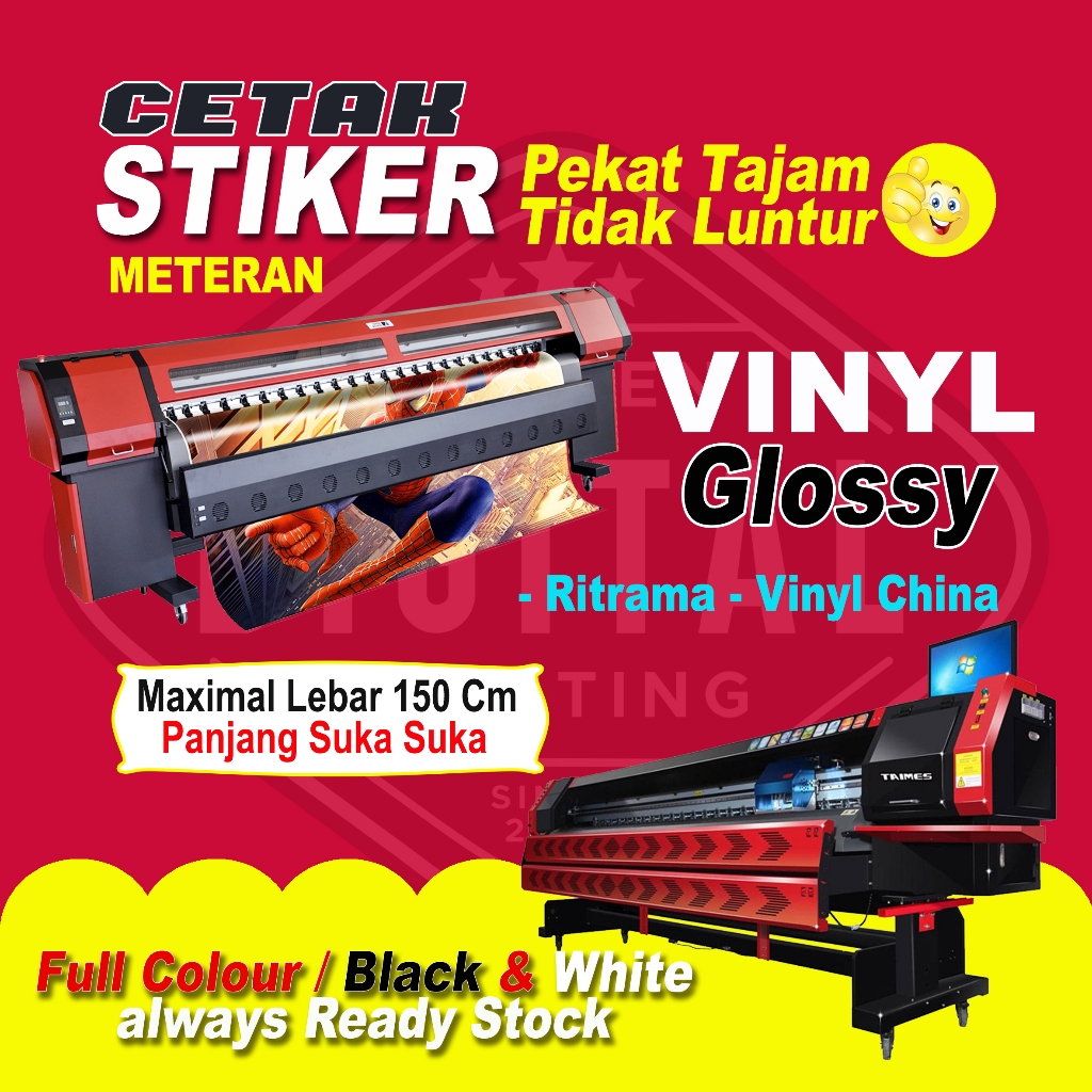 Jual CETAK STIKER VINYL METERAN MURAH - HASIL CETAK TAJAM [WATERPROOF ...