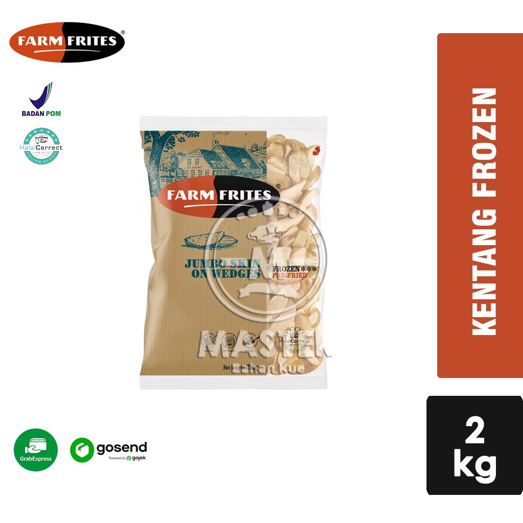 Jual Kentang Frozen Jumbo Wedges Skin on Farm Frites 2kg [KHUSUS ...