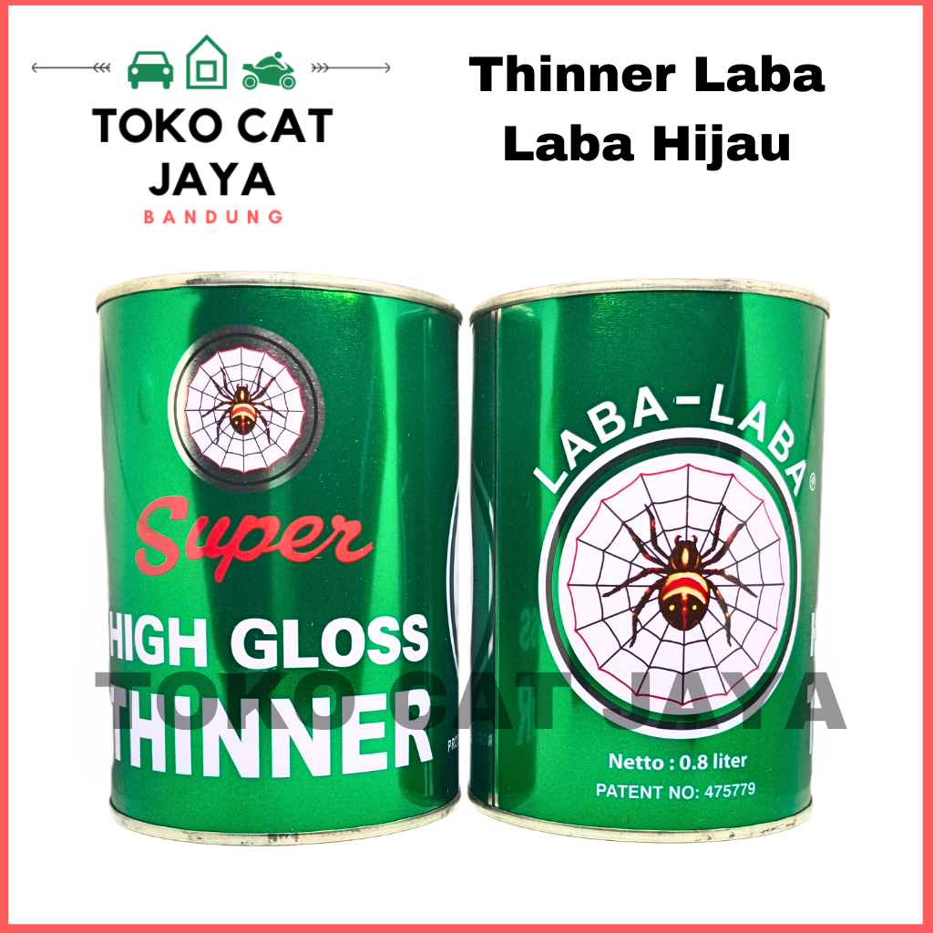 Jual THINNER LABA LABA HIJAU 0,8 Liter / Tiner Laba Laba Kaleng Hijau ...