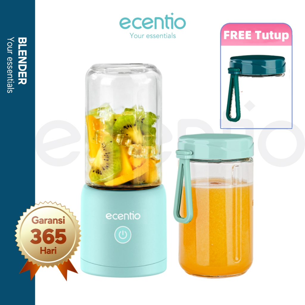 Jual ecentio blender mini juicer Jus 8 pisau kaca tebal portable 380ml dengan cangkir tutup ...