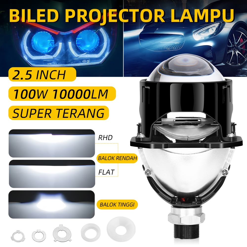 Jual Biled 2.5 Inch Lampu RHD/FLAT DC12 100W 10000LM LED Biled/Shroud ...