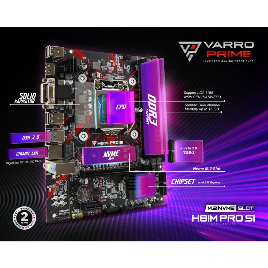 Jual MOTHERBOARD MAINBOARD VARRO H81M-PRO NVME | Shopee Indonesia
