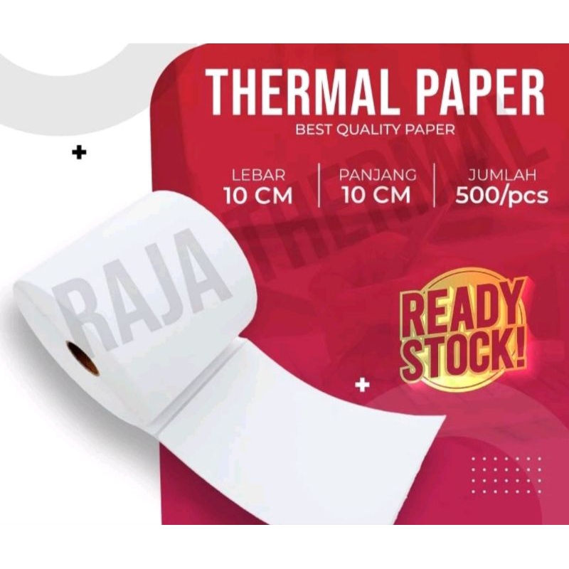 Jual LABEL STICKER THERMAL 100 X 100 isi 500 pcs / BARCODE 100X100 ...
