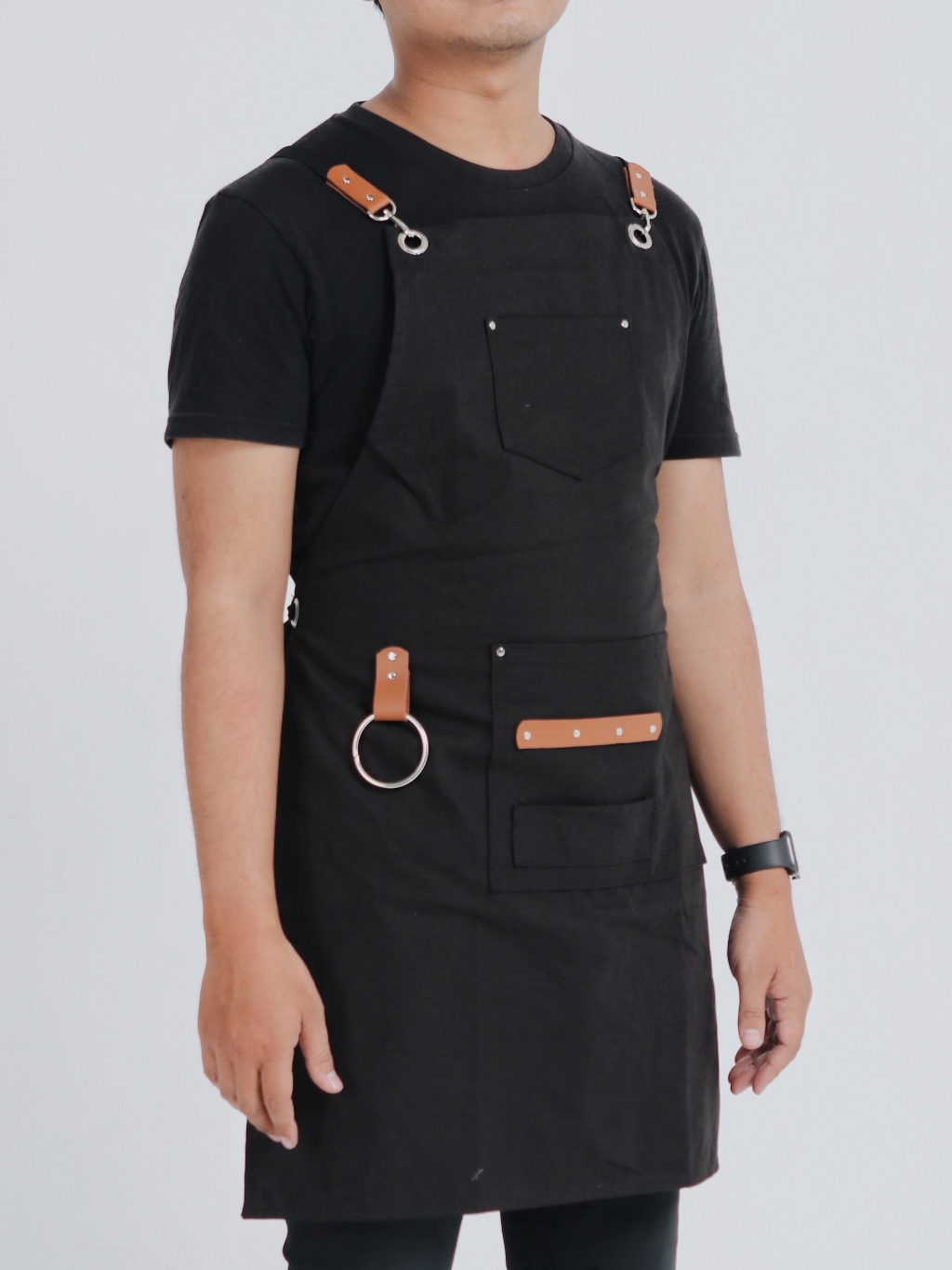 Jual Monolog Custom Apron Barista Bartender Canvas Leather Celemek ...