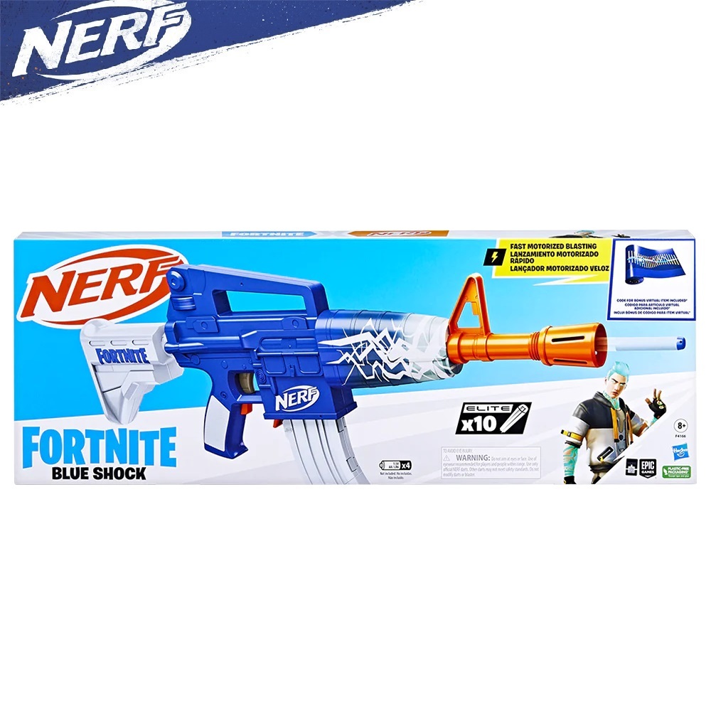 Jual NERF Fortnite Blue Shock Motorized Blaster NRRF4166 | Shopee Indonesia