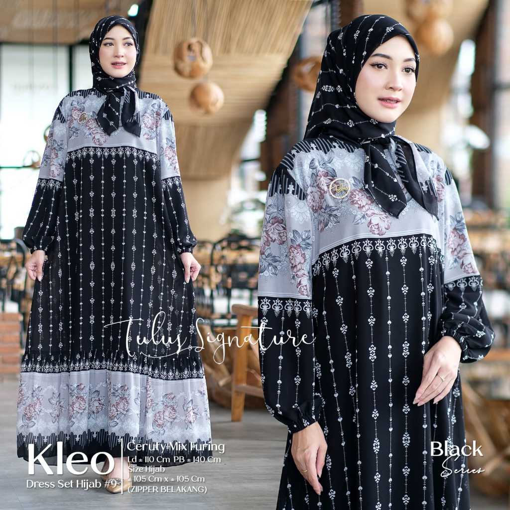 Jual Elhafidz.id Baju Gamis Set Hijab Segiempat - Gamis Ceruty With Furing LD 110 - Kleo ...