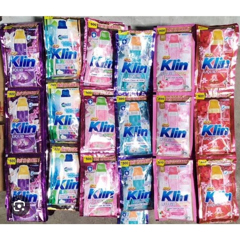 Jual SOKLIN Liquid Deterjen Cair / So Klin Liquid Cair Renceng isi 12 pcs 10pcs 6 pcs Kemasan ...