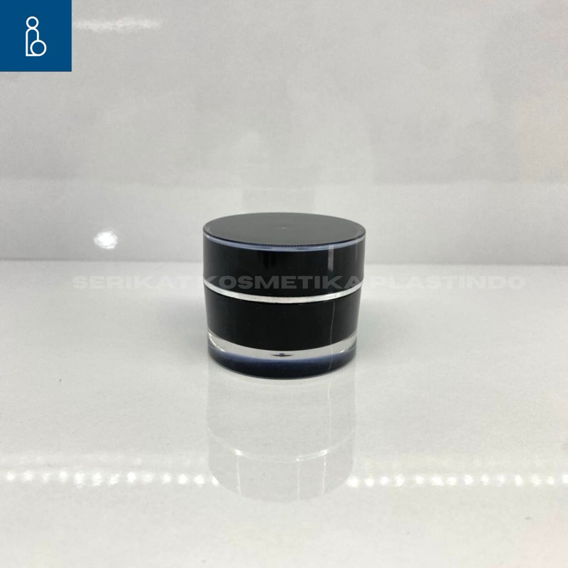 Jual Pot Cream 10 Gram Acrylic Black Hitam List Silver / Pot Acrylic 10 ...