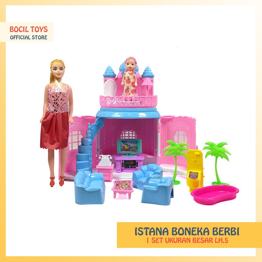 Jual Mainan Anak Istana Boneka Berbi Lengkap Viral Rumah Berbie Cocok ...