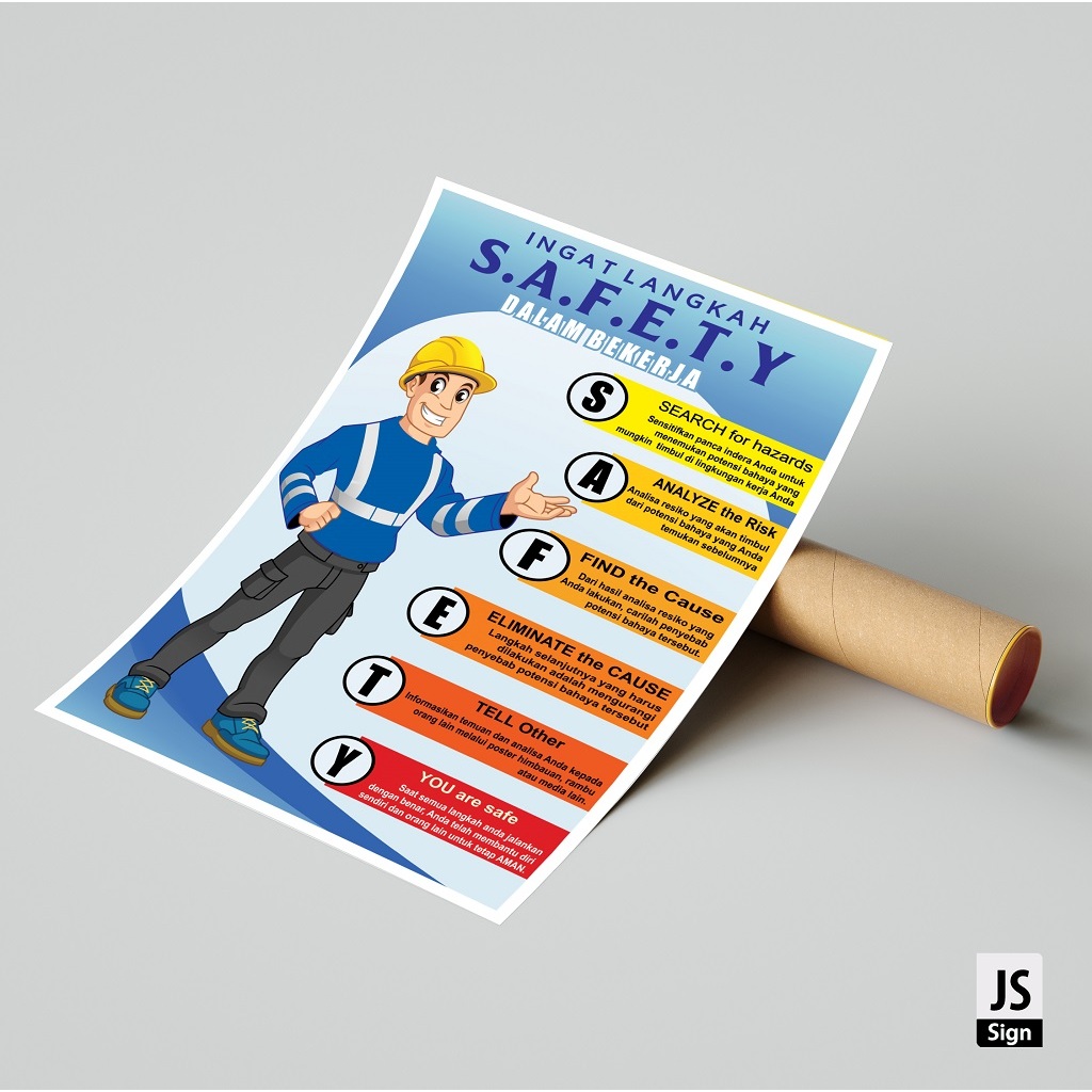 Jual POSTER SAFETY K3 - INGAT LANGKAH SAFETY DALAM BEKERJA | Shopee ...