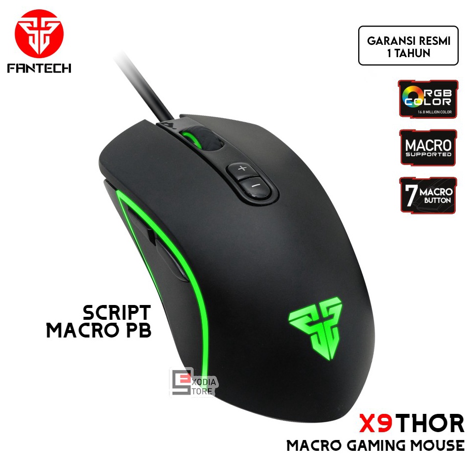 Jual Harga TERMURAAH Fantech Gaming Mouse Macro X9 THOR Original RGB 7D ...