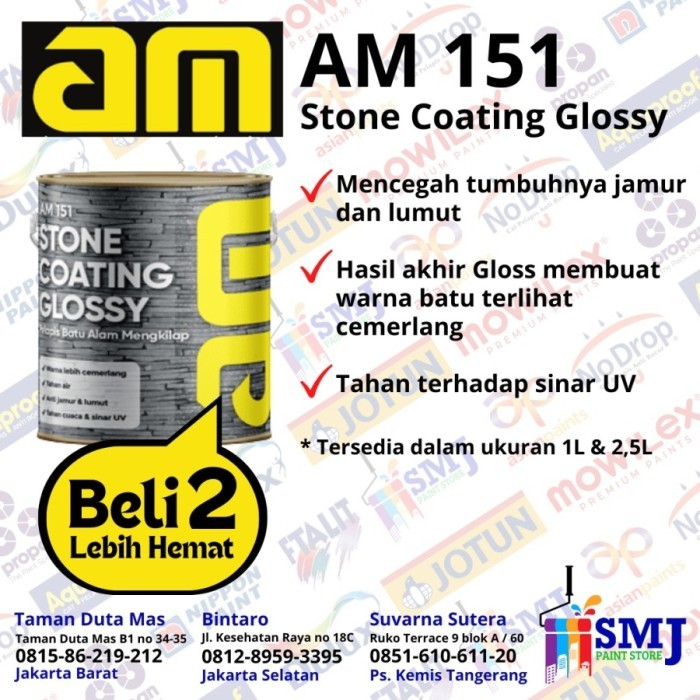 Jual STONE COATING GLOSSY AM 151 KEMASAN 1 LITER | Shopee Indonesia