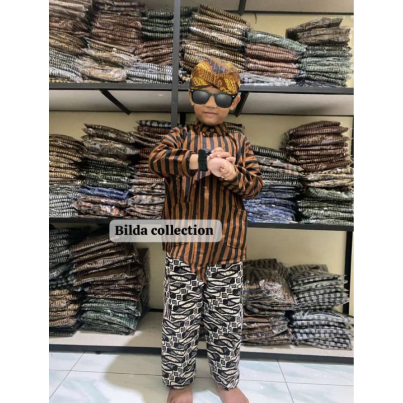 Jual Baju lurik anak laki-laki Baju Surjan adat Jawa lurik Surja anak ...