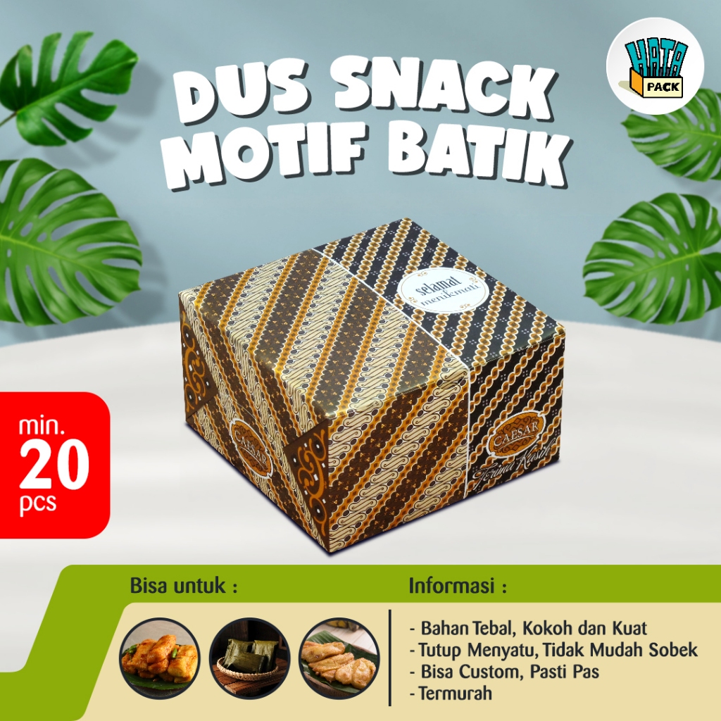 Jual Dus Kue / Dus Snack / Caesar Batik Ukuran 12 x 12 x 7 cm / Dus Box ...