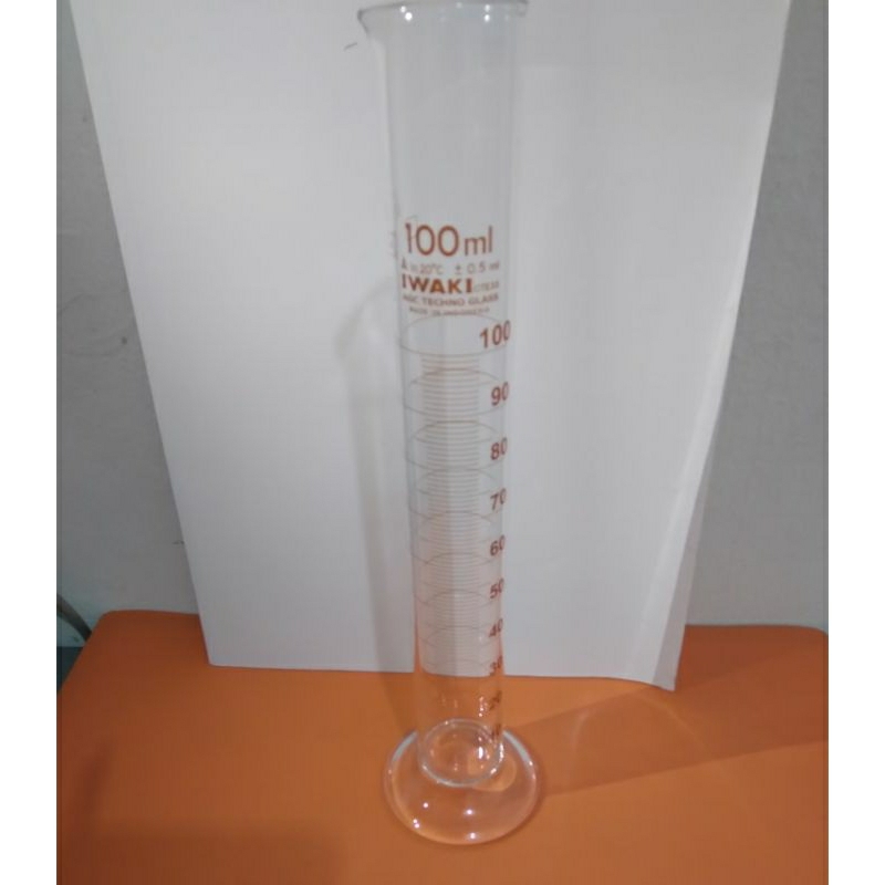 Jual Gelas Ukur Kaca 100ML Iwaki. 3022-100. Measuring Cylinder 100ML Iwaki | Shopee Indonesia