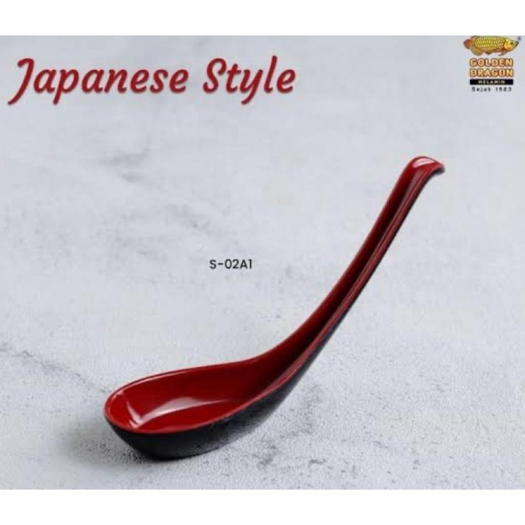 Jual sendok marugame MERAH HITAM / 1 pcs Sendok Bebek 2 Warna Melamine ...