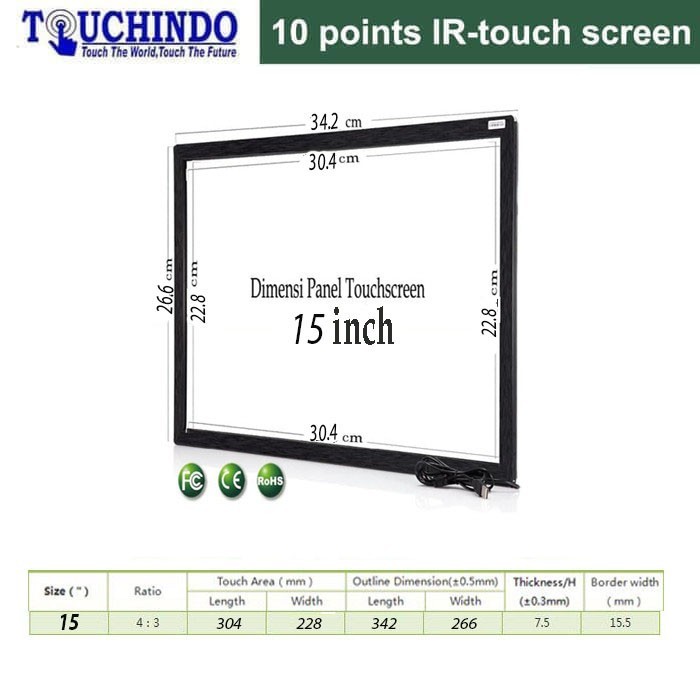 Jual Touchscreen Panel Overlay 15 Inch MultiTouch Touchindo | Shopee ...