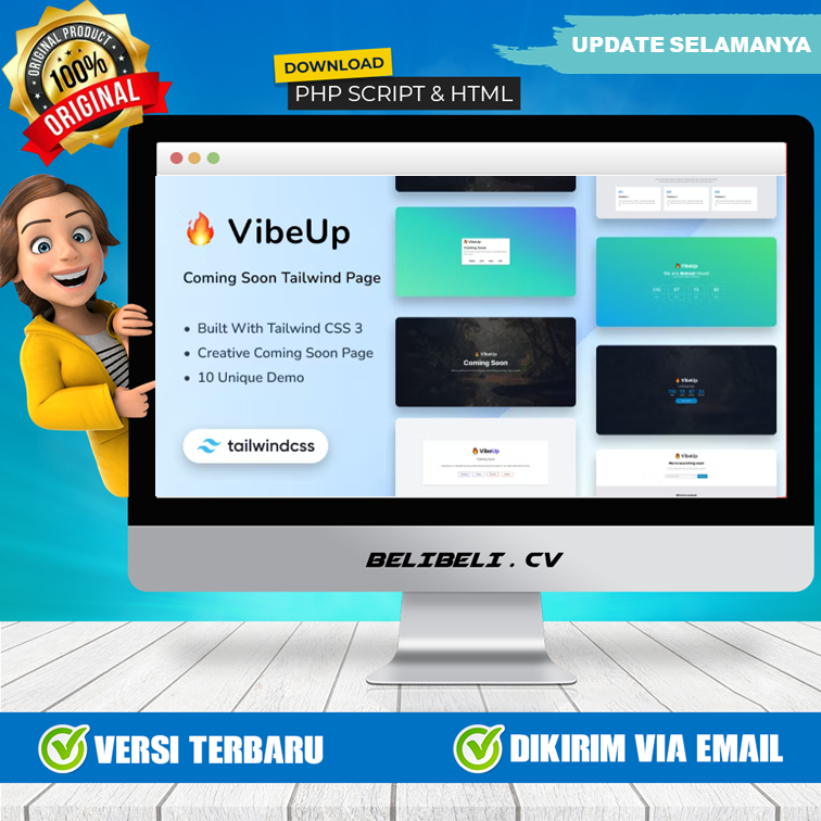 Jual [ Tailwind CSS ] VibeUp - Coming Soon HTML Template | Shopee Indonesia