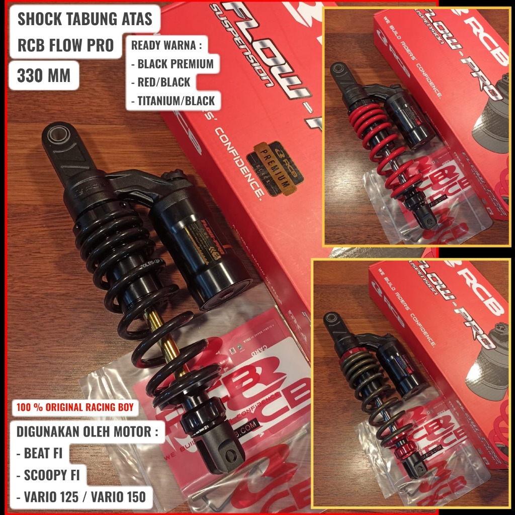 Jual SHOCK RCB FLOW PRO 330MM BELAKANG TABUNG ATAS VARIO 125 VARIO 150 ...