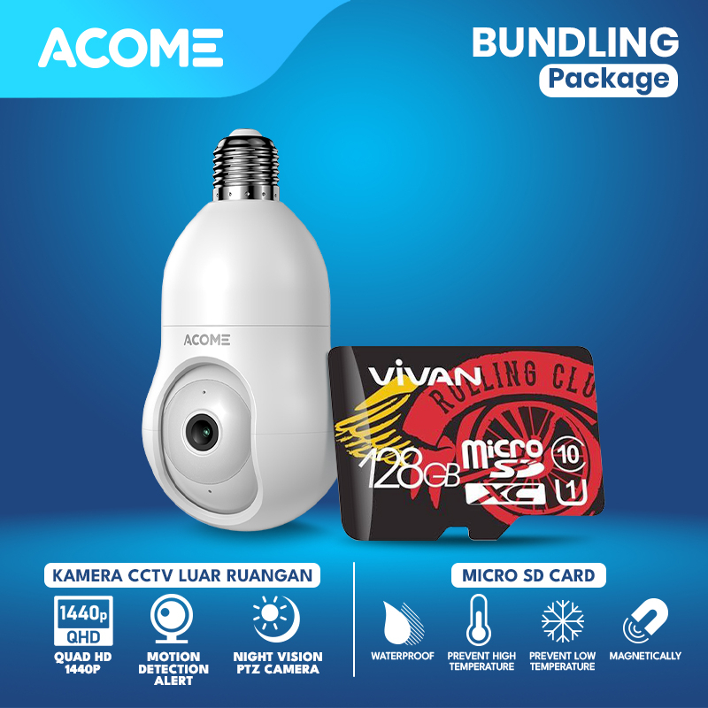 Jual ACOME APC8S CCTV Camera Wi-Fi Lot Color Night PTZ 1440P 2.5K 4MP ...