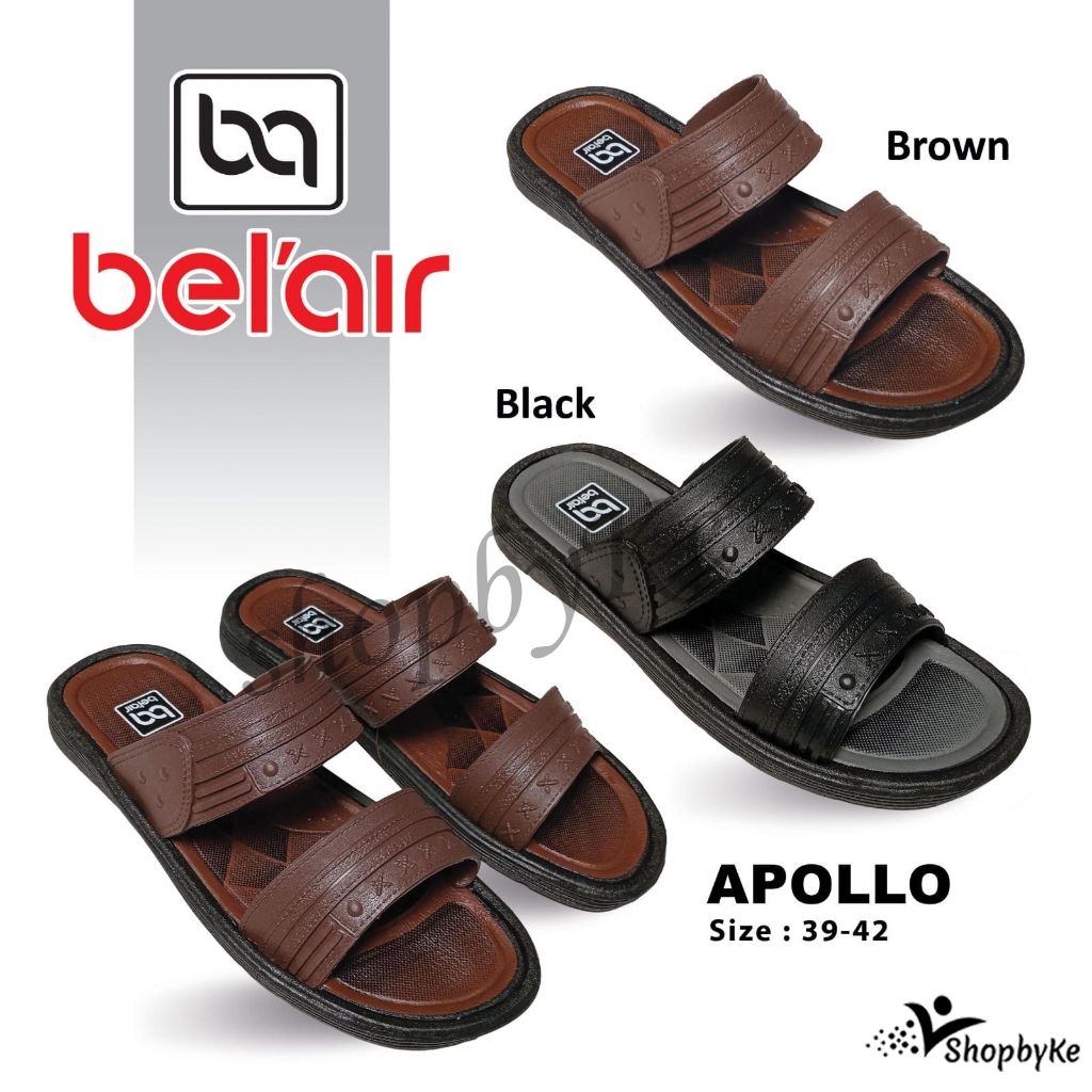 Jual Sandal Selop Pria BEL AIR Tipe APOLLO Warna Hitam dan Coklat Size ...