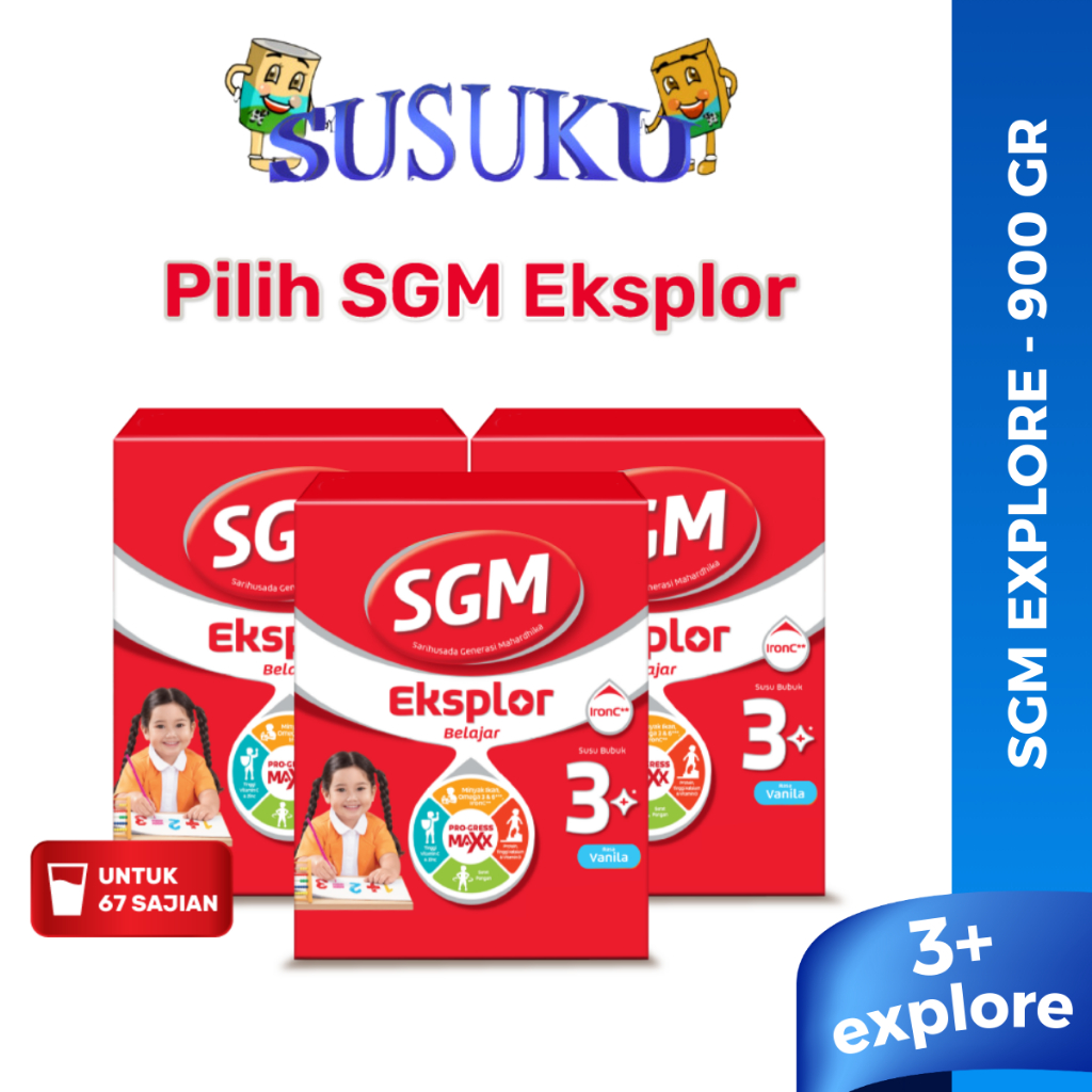 Jual SGM EXPLORE 3+ susu pertumbuhan anak 3th+ rasa vanila/madu/coklat ...