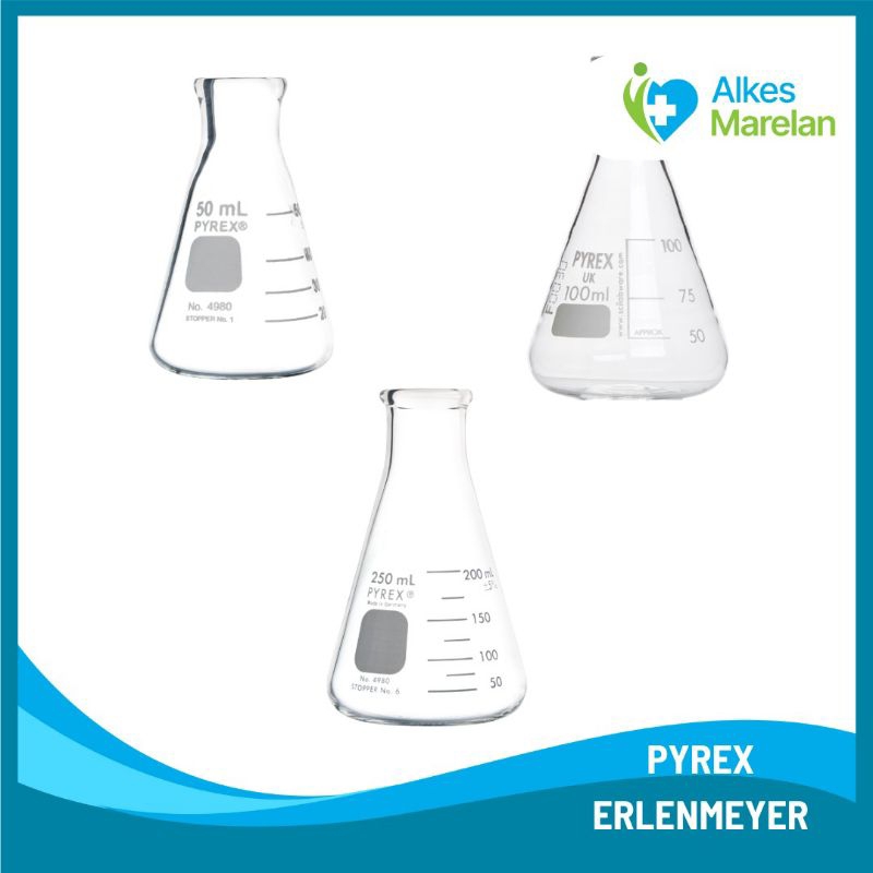 Jual PYREX - Erlenmeyer Pyrex 50ml , 100ml , 250ml /Erlenmeyer Pyrex ...
