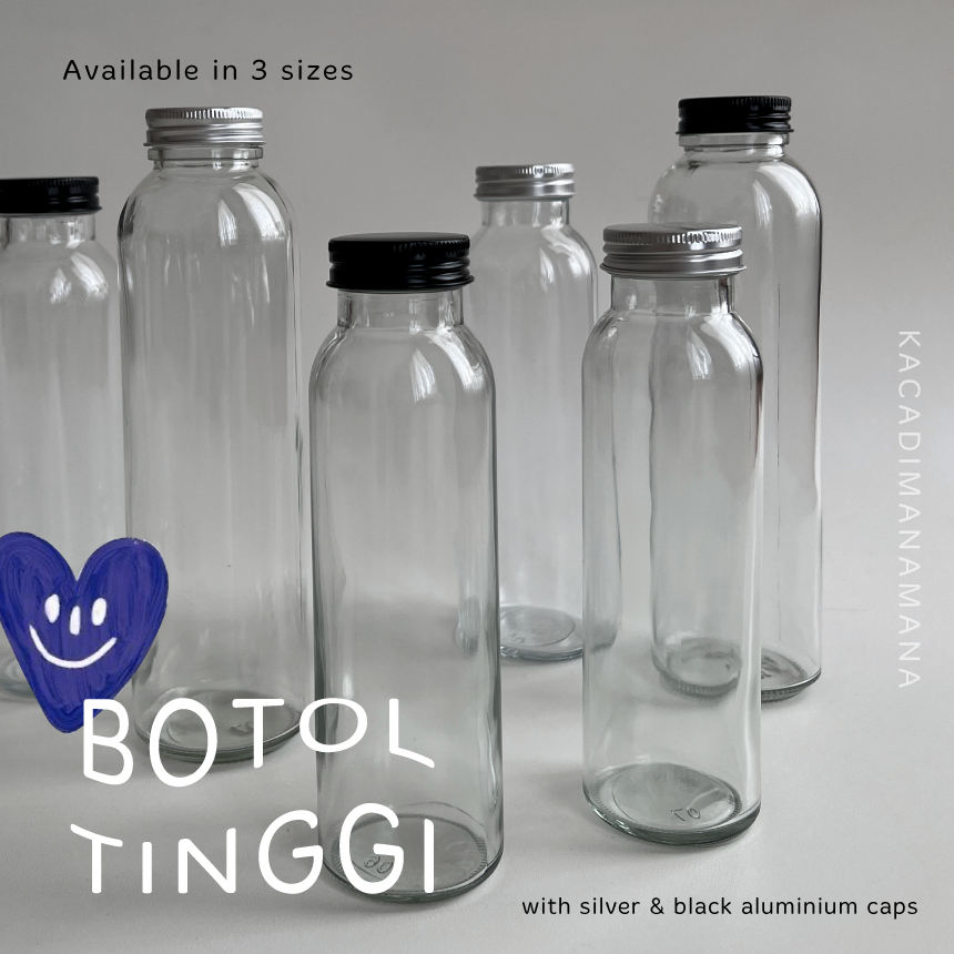 Jual Botol kaca tinggi bulat - botol juice kopi madu | Shopee Indonesia