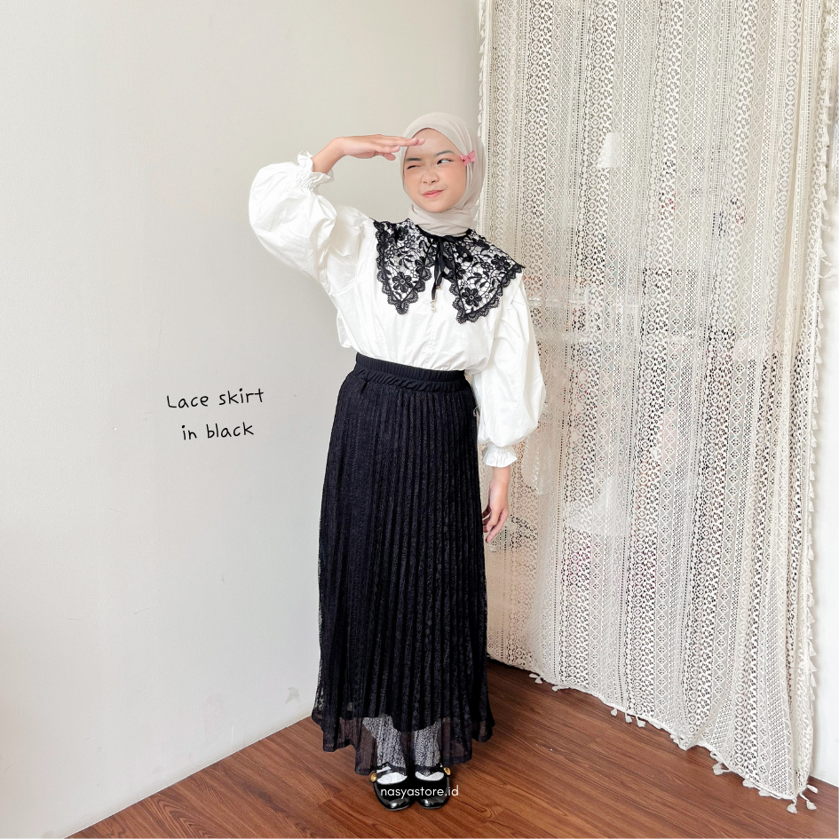 Jual Lace Pleated Skirt by nasya.id | Rok Brukat Wanita | Rok Plisket ...