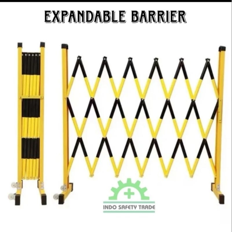 Jual Expandable Barrier Lipat Roda Pagar Barikade Area | Shopee Indonesia
