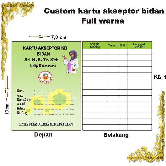 Jual KARTU KB - KARTU AKSEPTOR KB BIDAN CUSTOM/KARTU KB CUSTOM | Shopee ...