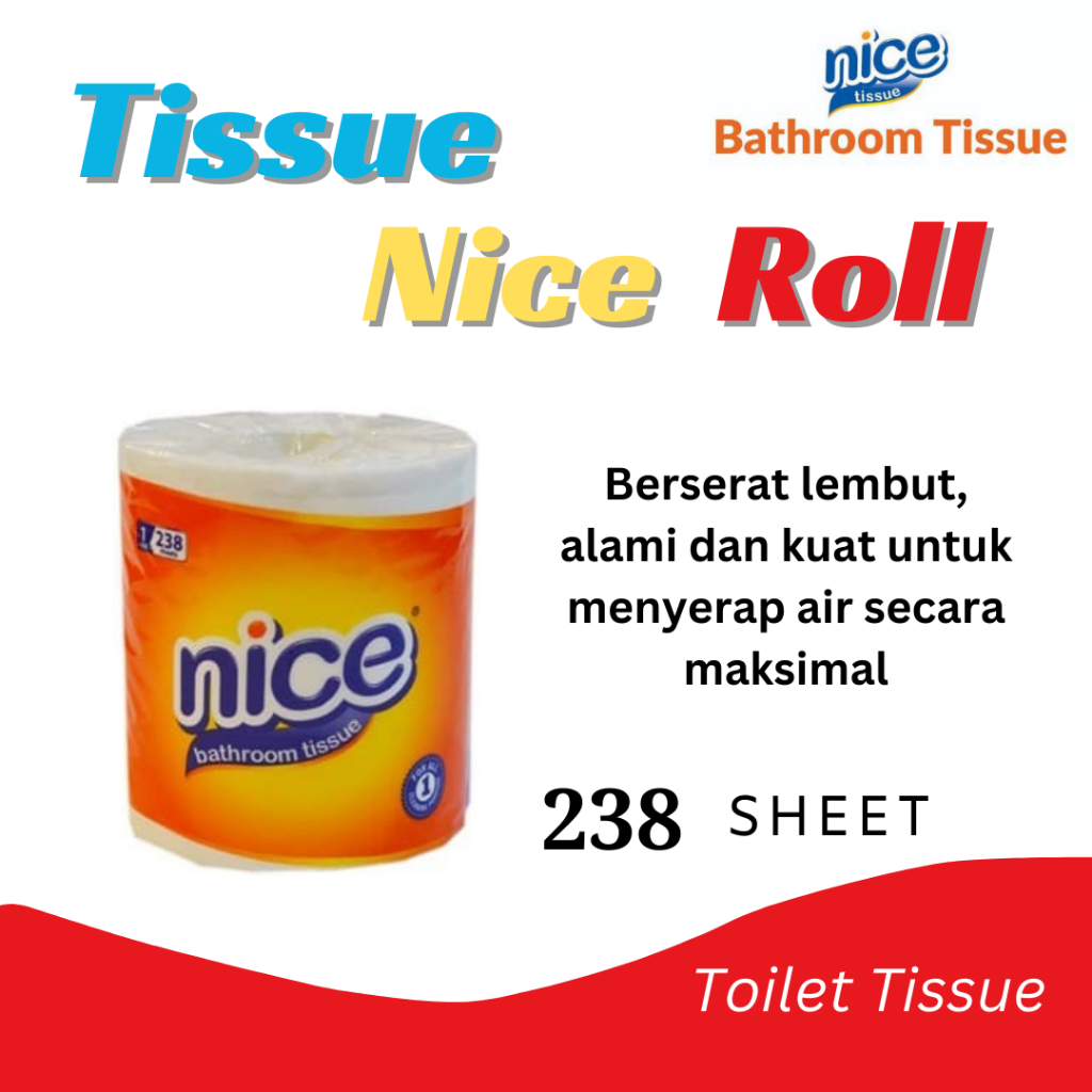 Jual Tissue Nice Roll, Tisu Gulung, Tisu Toilet 238 Sheets. | Shopee Indonesia