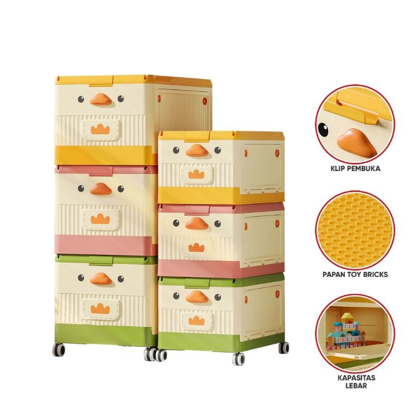 Jual Box Penyimpanan Model Bebek Serbaguna + Roda / Box Mainan / Duck ...