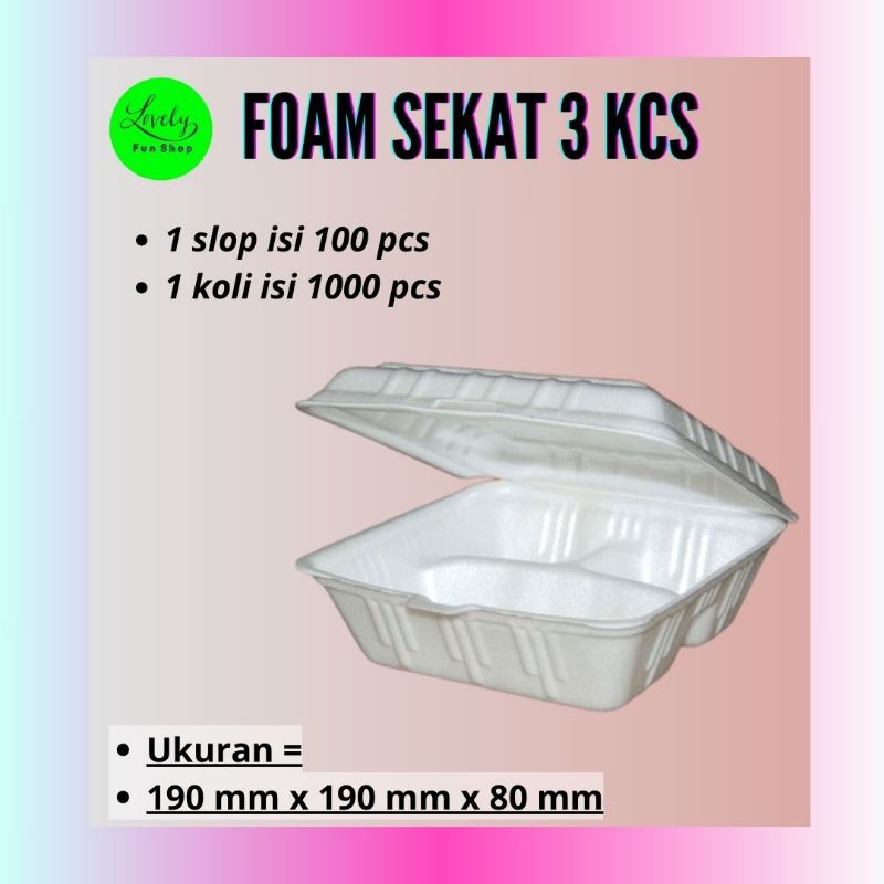 Jual Foam Sekat KCS-3 isi 100 pcs Styrofoam Sterofoam Gabus (instan ...