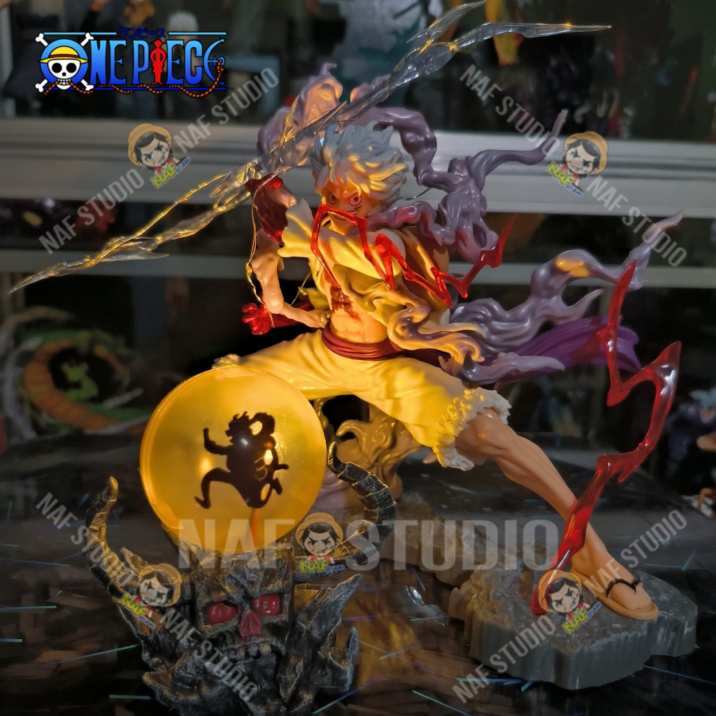 Jual Figure Luffy Sun God Nika Gear 5 Attack With Lightning NAF Studio ...