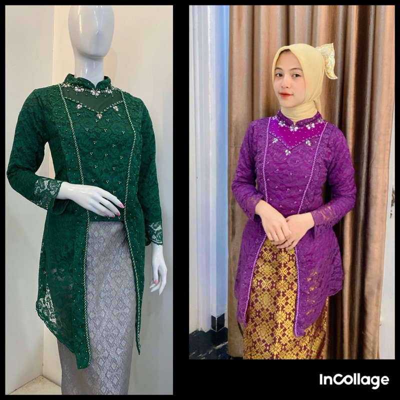 Jual kebaya kutu baru Zivana full payet(free hijab) | Shopee Indonesia