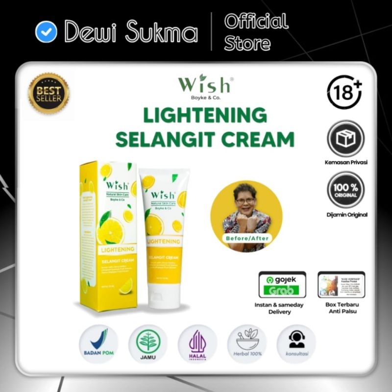 Jual WISH LIGHTENING SELANGIT CREAM - Atasi Selangkangan, Ketiak & Area Tubuh Lain yg Menghitam ...