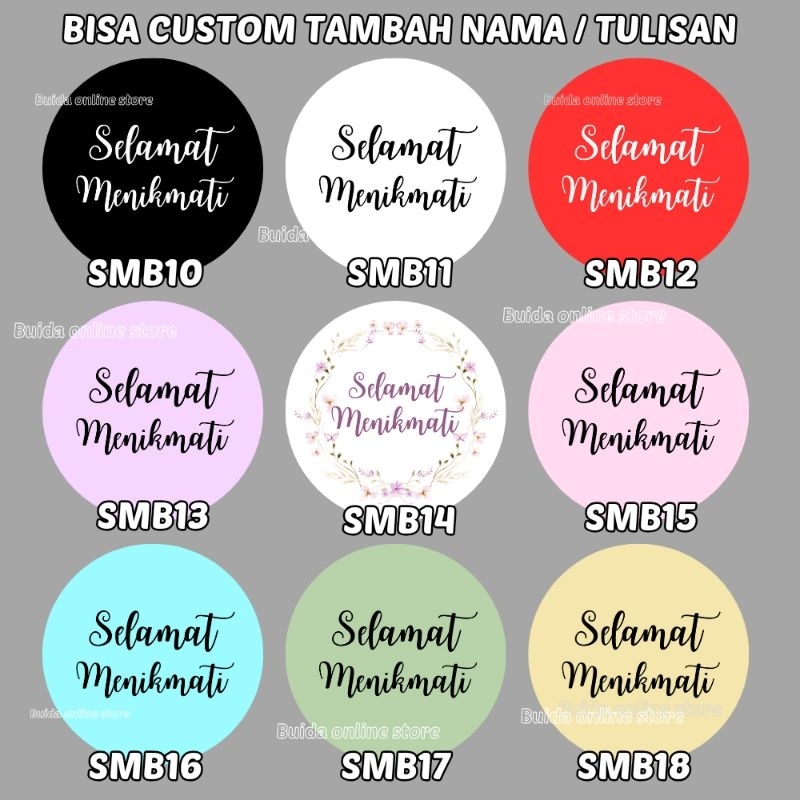 Jual Stiker Sticker Label Selamat Menikmati Bulat Bisa Custom Diameter ...