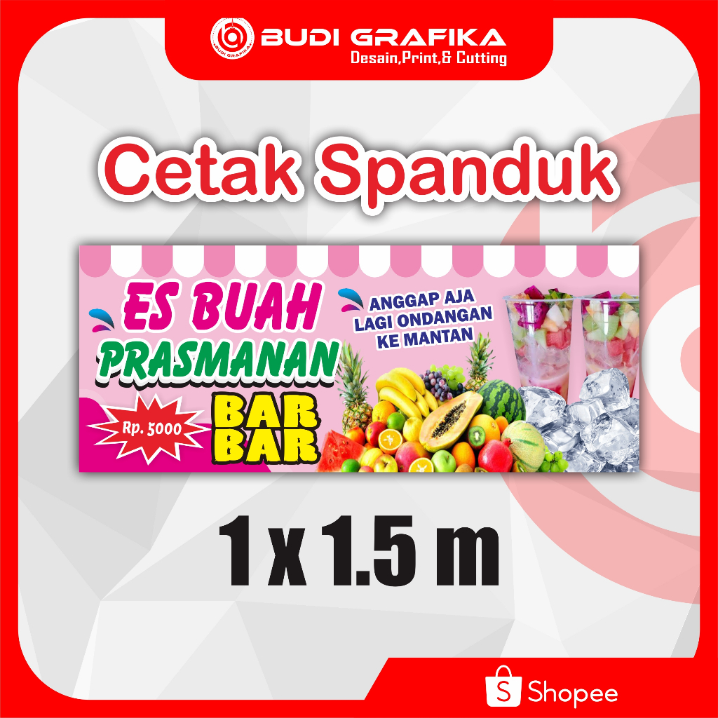 Jual Cetak Spanduk uk 1x1,5 meter | Shopee Indonesia